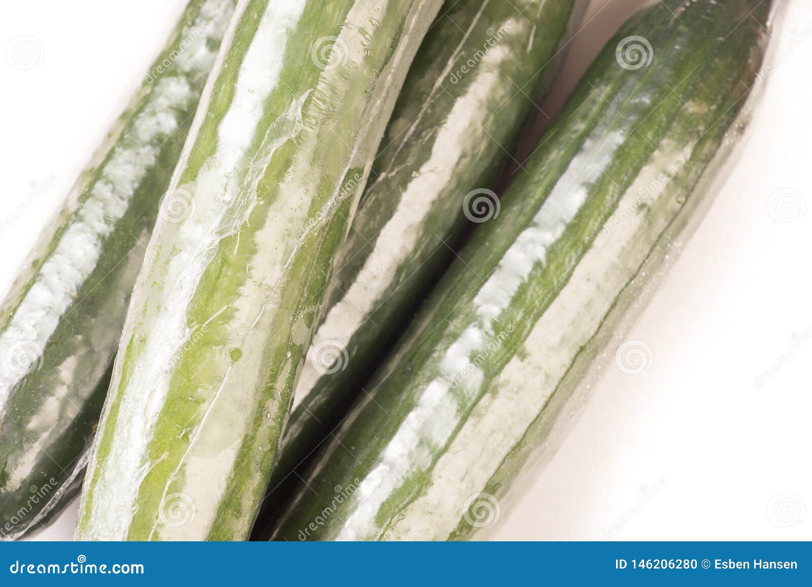 Bunch of Cucumber Wrapped in Plastic Films Stock Photo - Image of ...