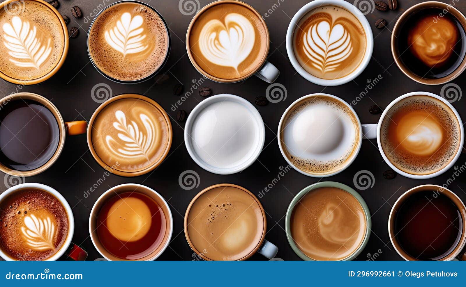 A Bunch of Cups of Different Types of Coffee in Different Shapes and ...