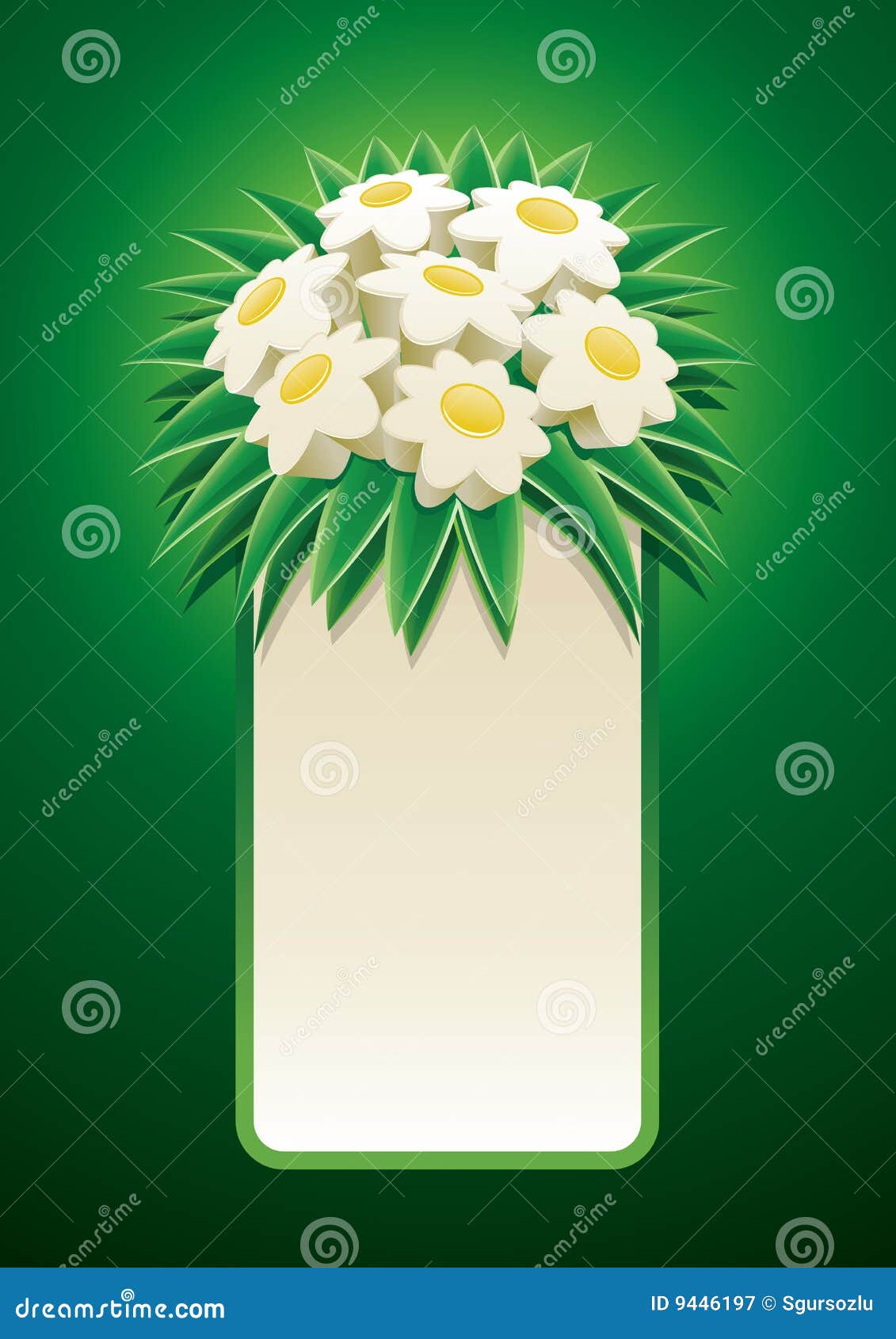 Bunch of daisy banner. stock vector. Illustration of daisy - 9446197