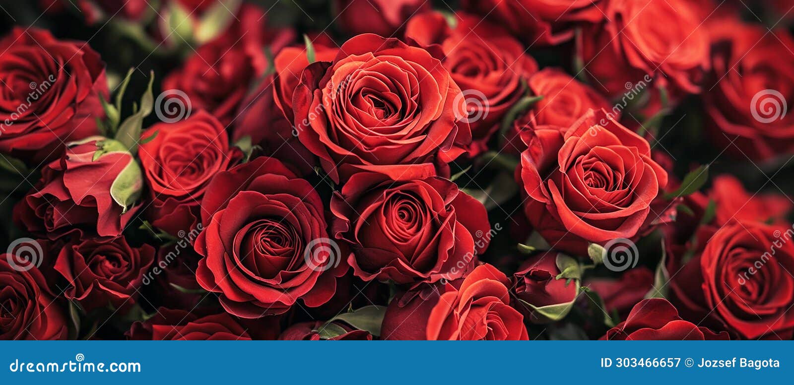 A Bunch of Deep Red Colored Roses, Top View, Wide Scale Image Stock ...