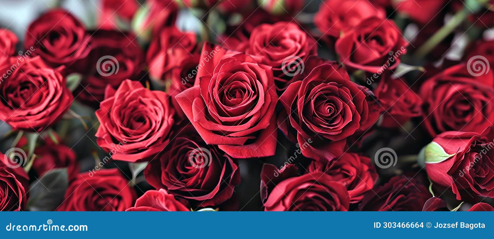 A Bunch of Deep Red Colored Roses, Wide Scale Image Stock Illustration ...