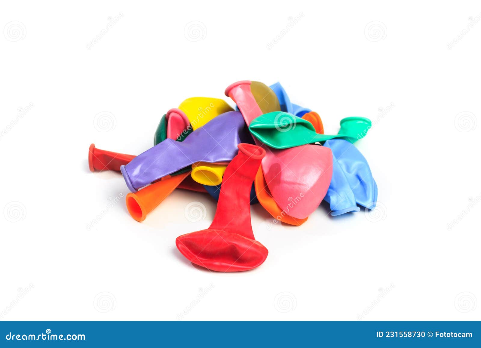 A Bunch of Deflated Inflatable Balls Isolated on White Background Stock ...
