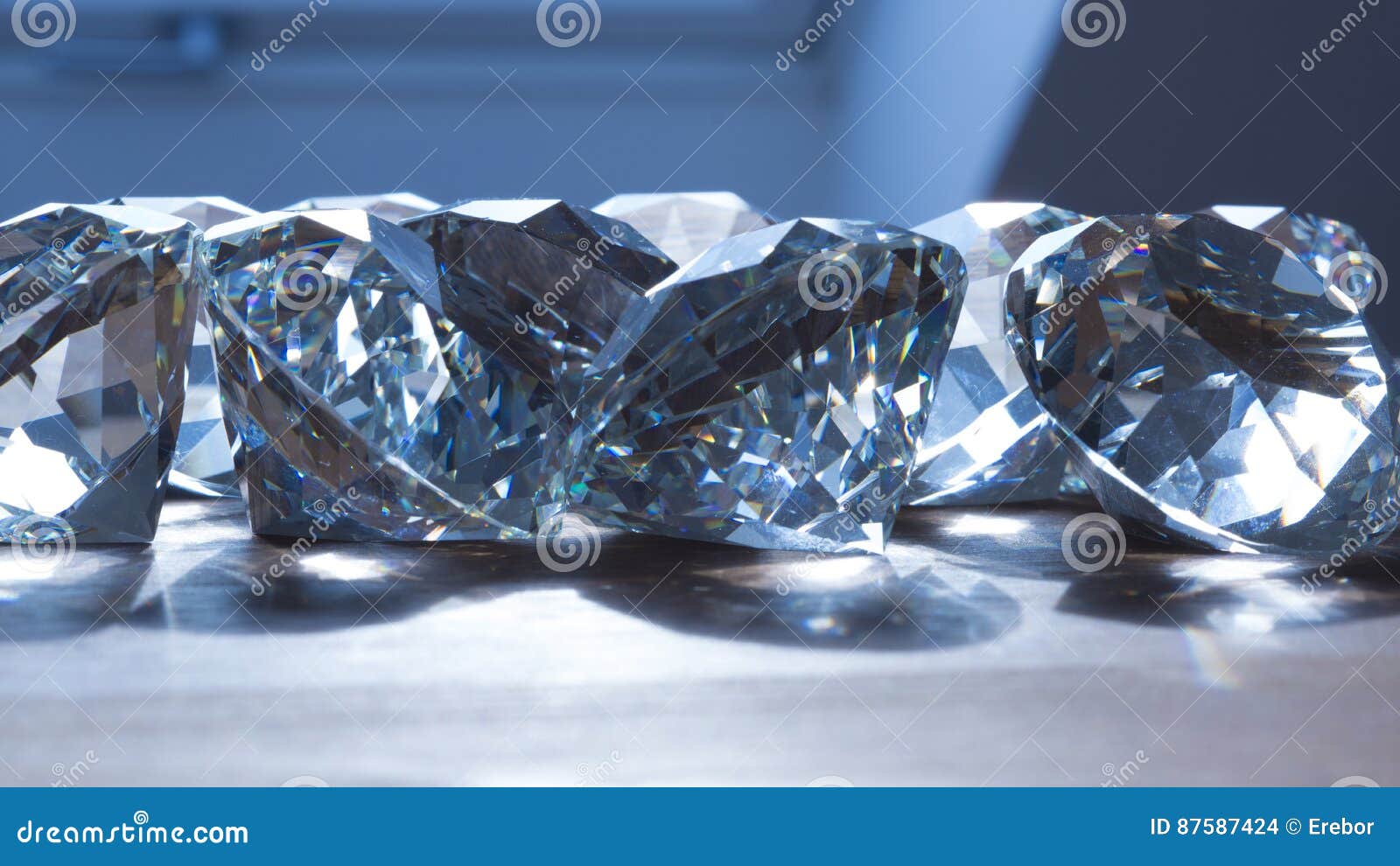 Bunch of Diamonds on Surface Stock Photo - Image of object, elegance ...