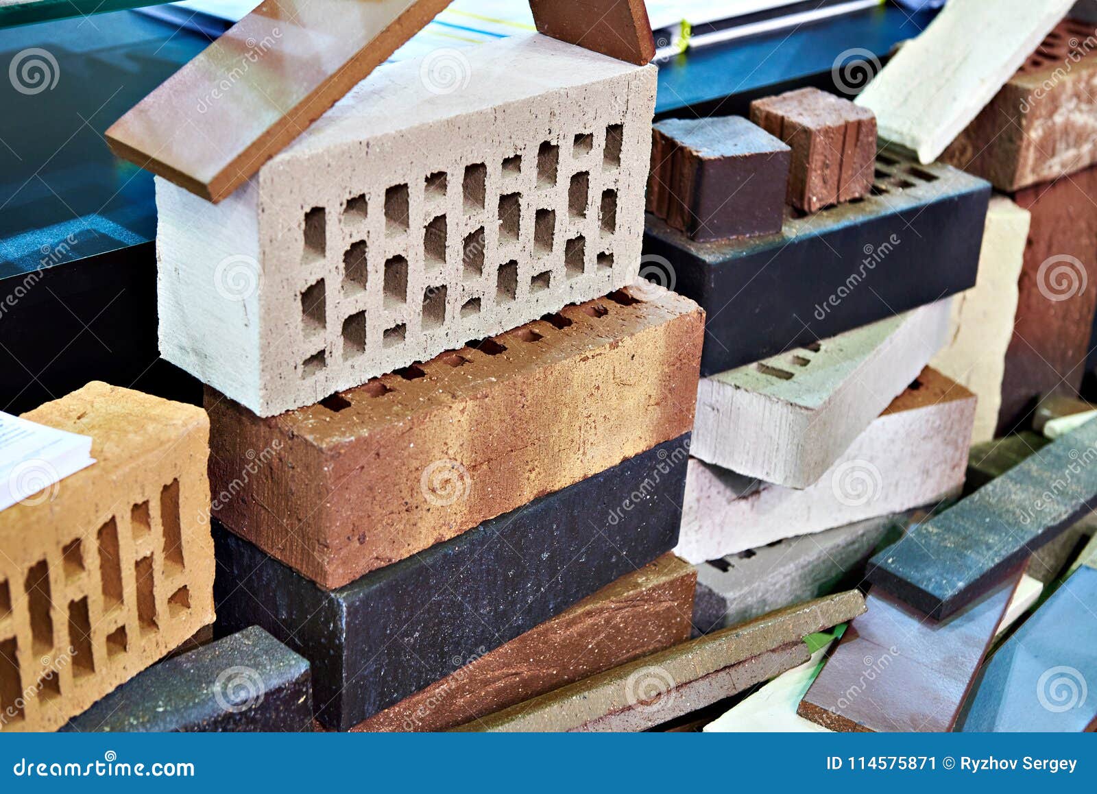 Bunch of different bricks stock image. Image of construction - 114575871