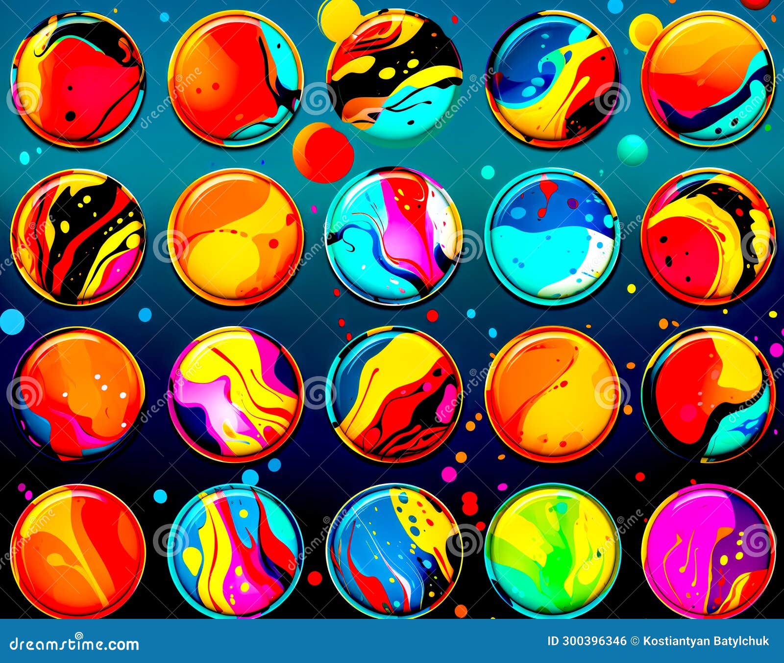 Bunch of Different Colored Bubbles Floating in the Air on Blue ...