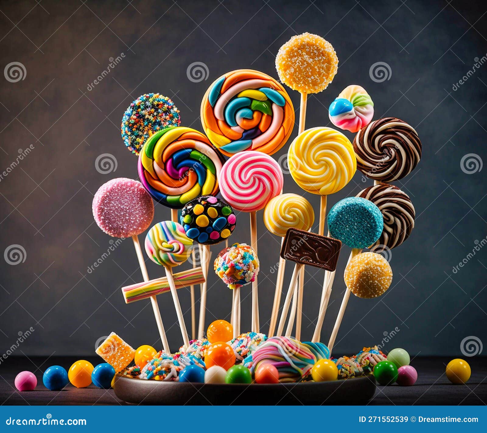 Bunch of Different Colored Candies and Lollipops, Generative AI Stock ...