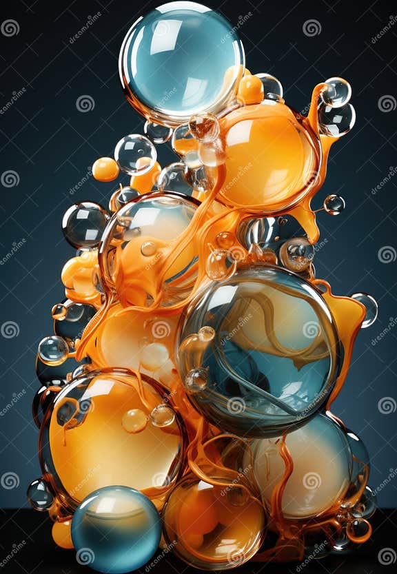 A Bunch of Different Colored Glass Balls. Stock Illustration ...