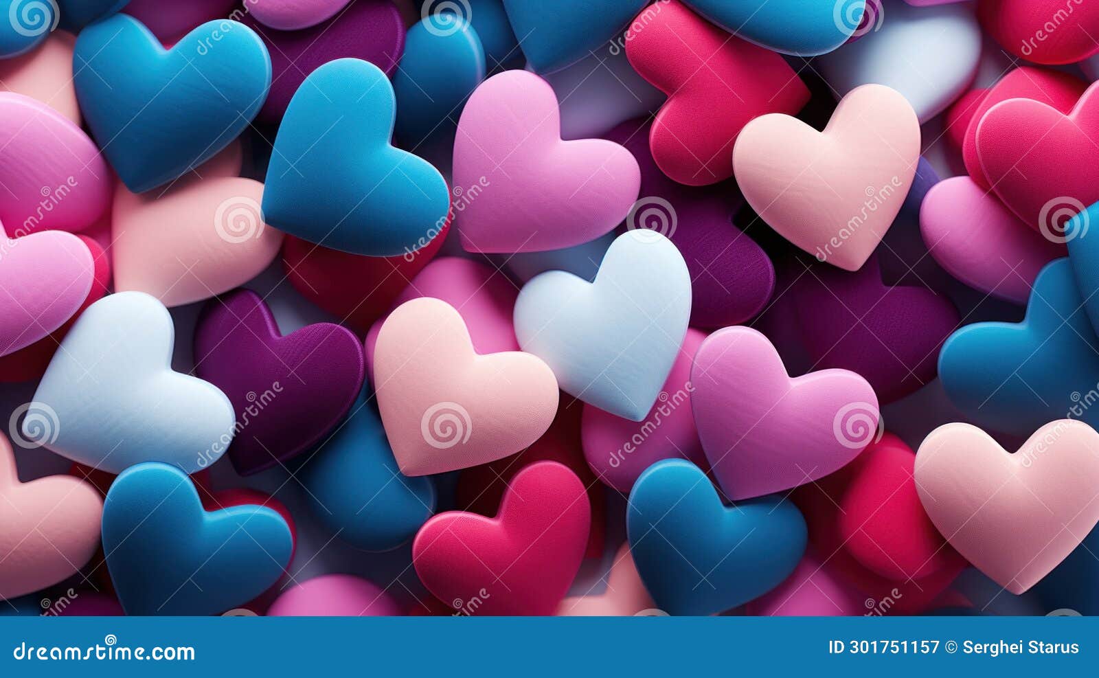 A Bunch of Different Colored Hearts are Scattered on a Table, AI Stock ...