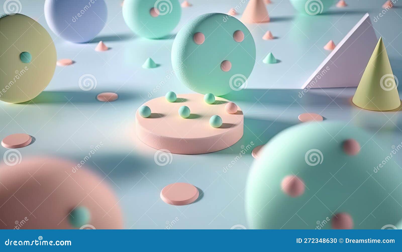 A Bunch of Different Colored Objects on a Blue Surface with Pink and ...