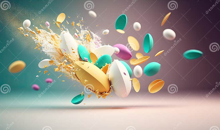 A Bunch of Different Colored Objects are Flying in the Air with a ...