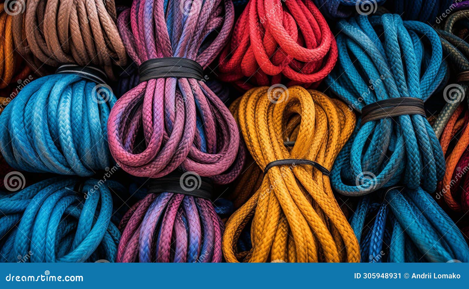 Stacked Different Colored Ropes Stock Image - Image of colors, textures ...