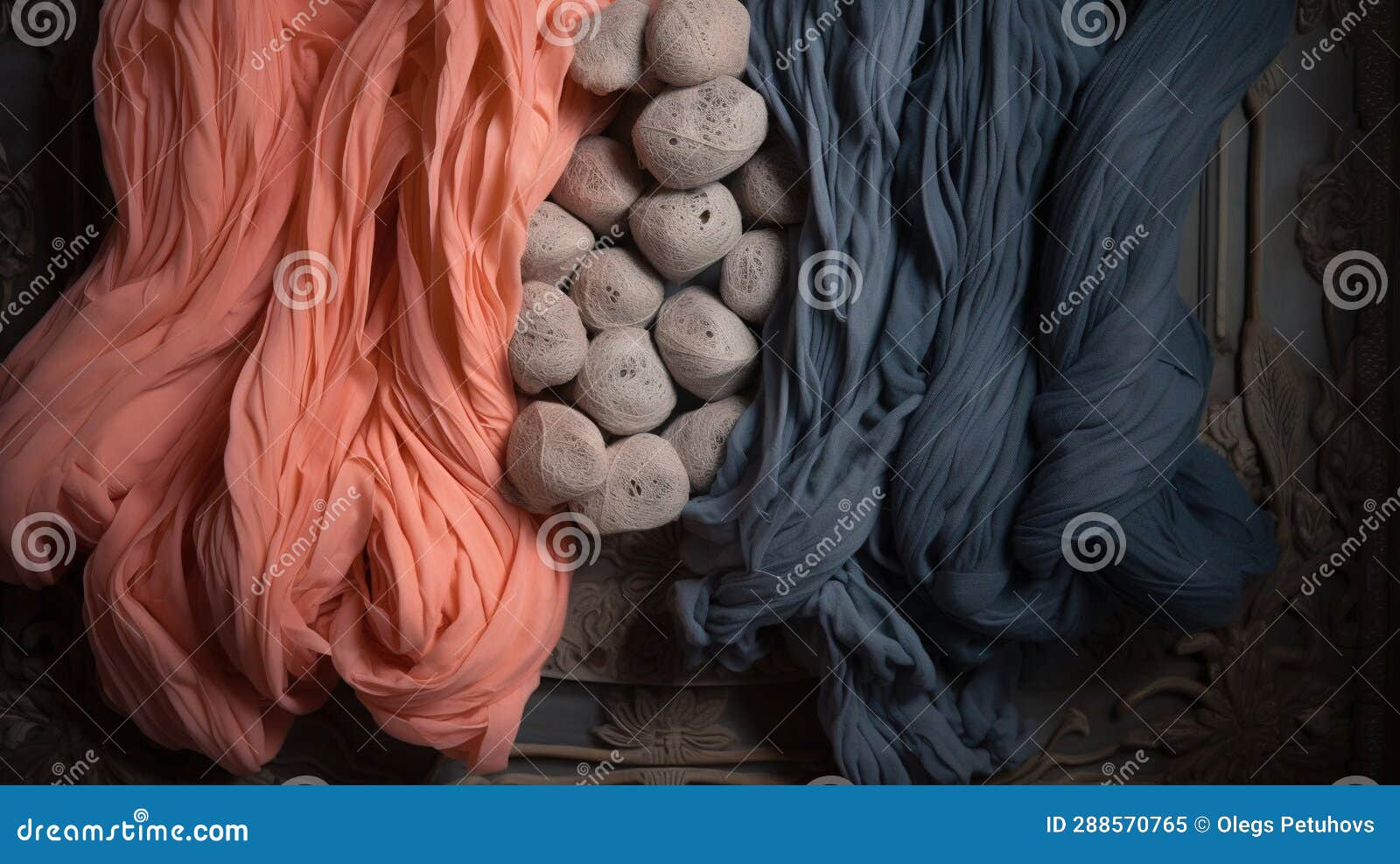 A Bunch of Different Colors of Fabric Hanging on a Wall Stock ...