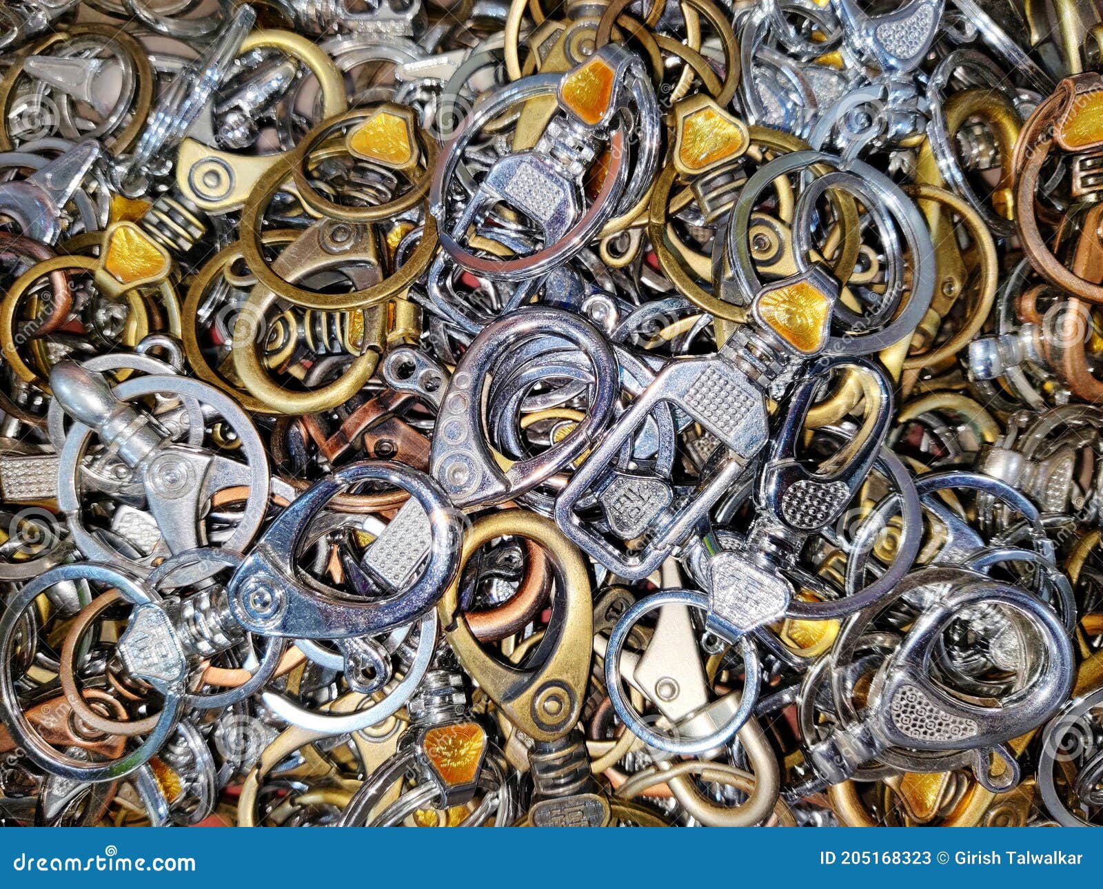 Bunch of Different Keychains for Sale Stock Image - Image of yellow ...