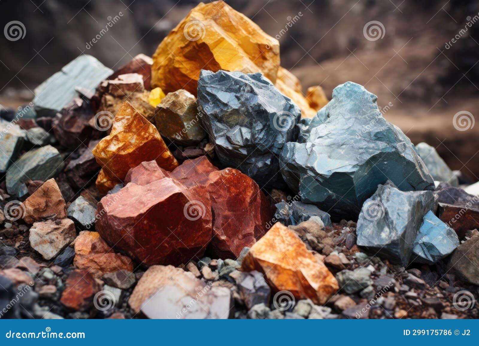 A Bunch of Different Minerals Different Rocks. Stock Photo - Image of ...