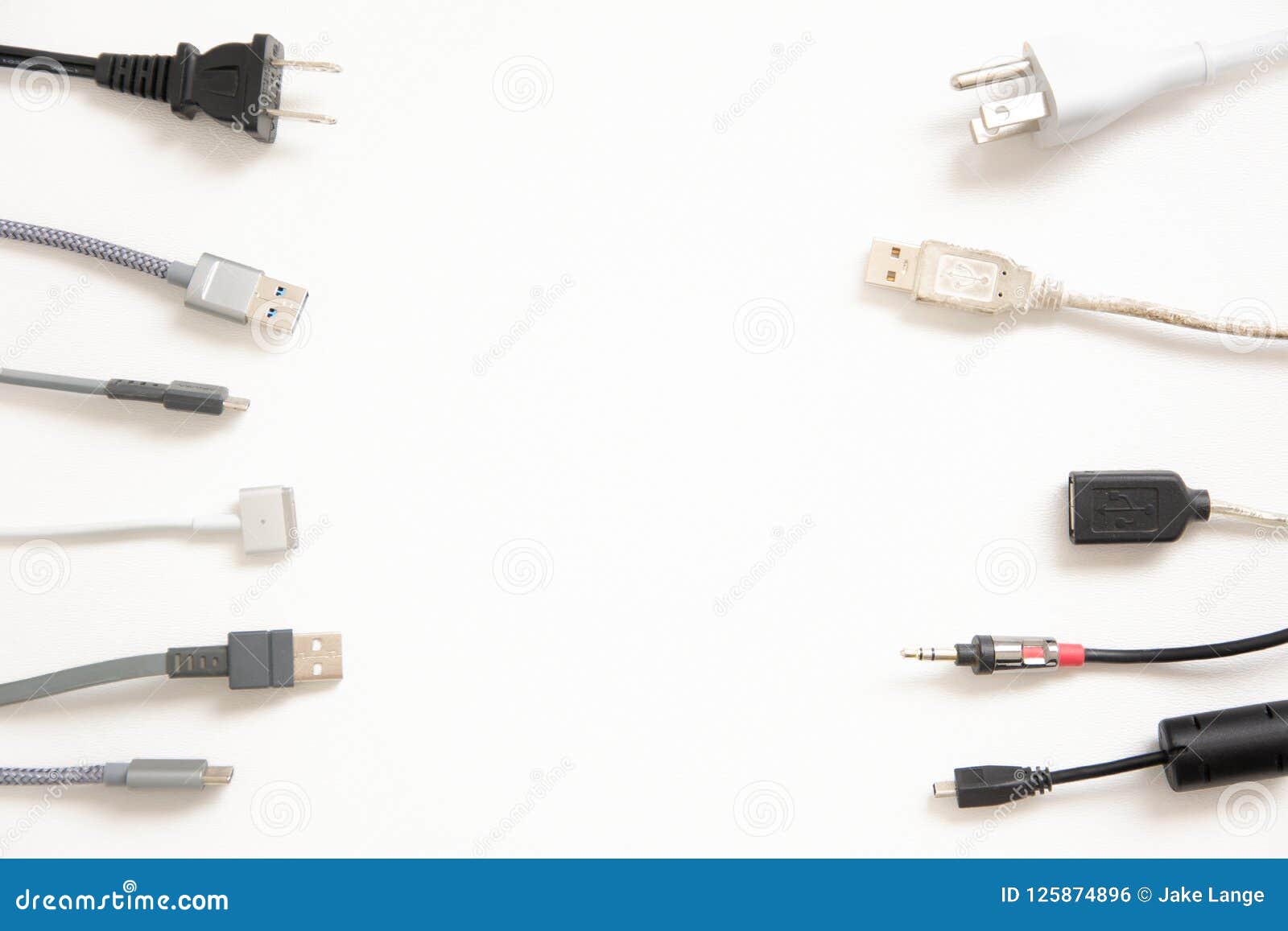 Bunch of different plugs stock photo. Image of phone - 125874896