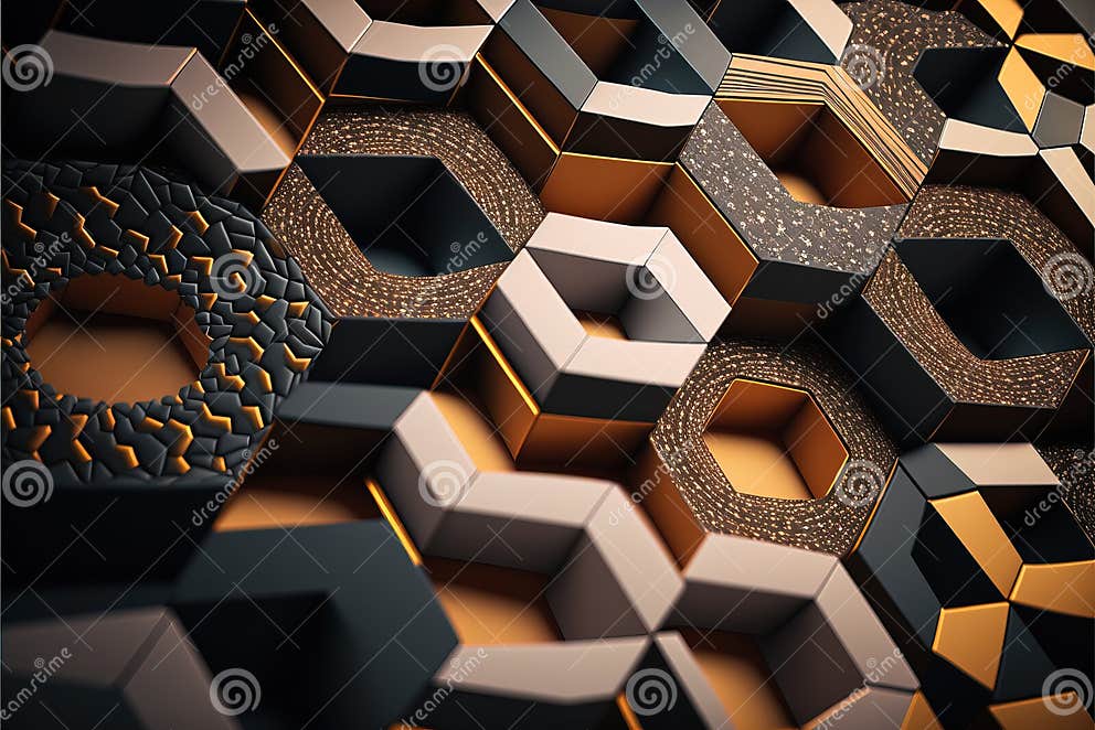 A Bunch of Different Shapes and Sizes of Hexagonal Objects on a Black ...