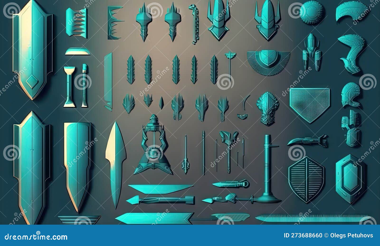 A Bunch of Different Shapes and Sizes of Objects on a Blue Background ...