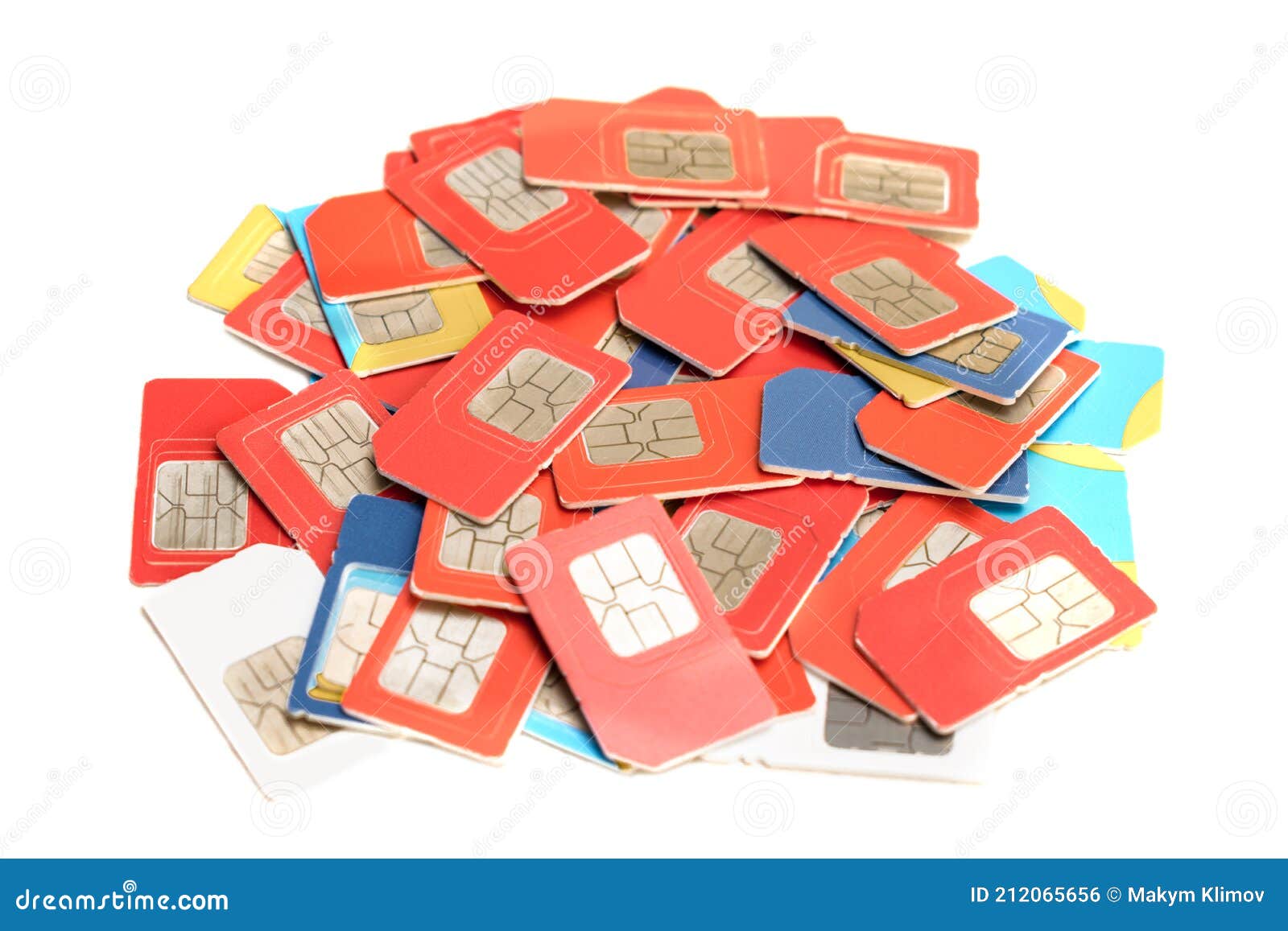 A Bunch of Different Sim Mobile Phone Cards are Isolated on a White ...