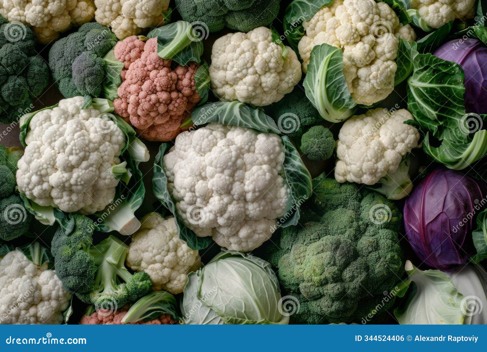 A Bunch of Different Types of Cauliflower are Sitting on Top of Each ...