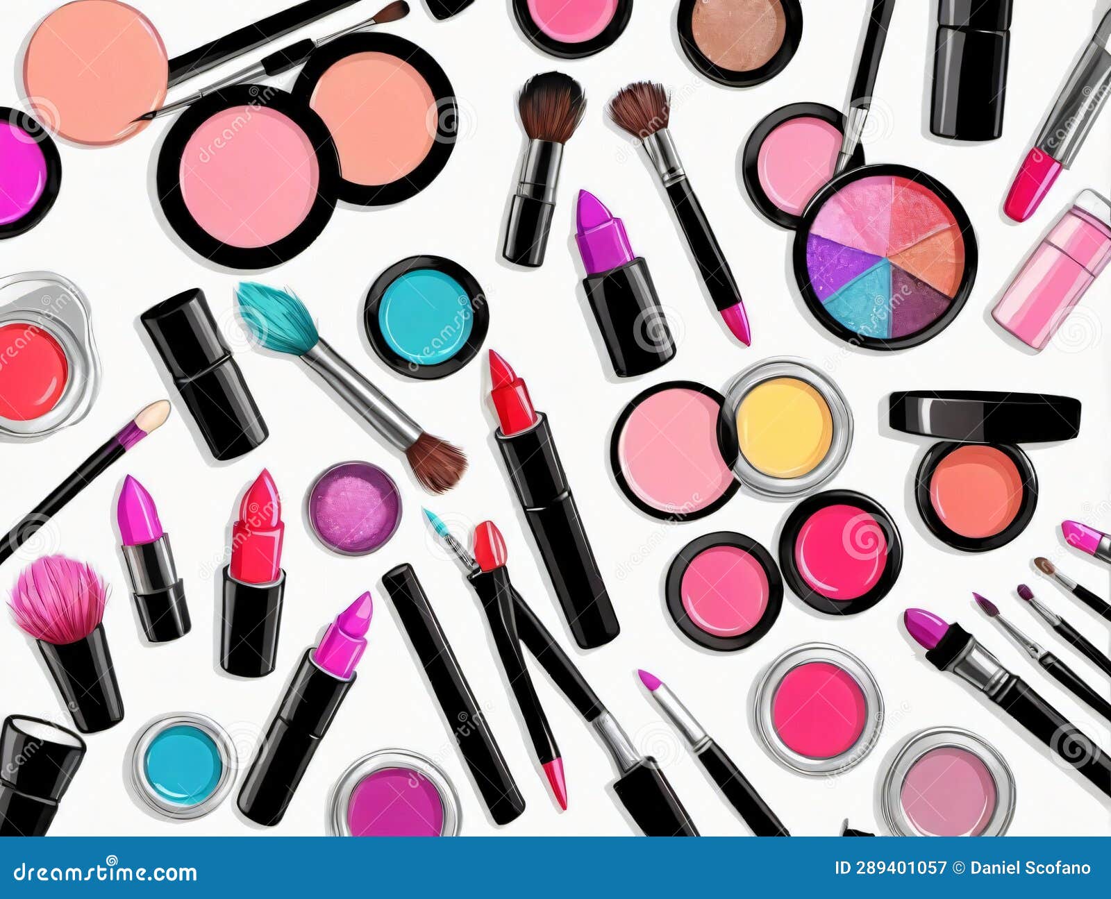 A Bunch of Different Types of Makeup on a White Surface. Generative AI ...