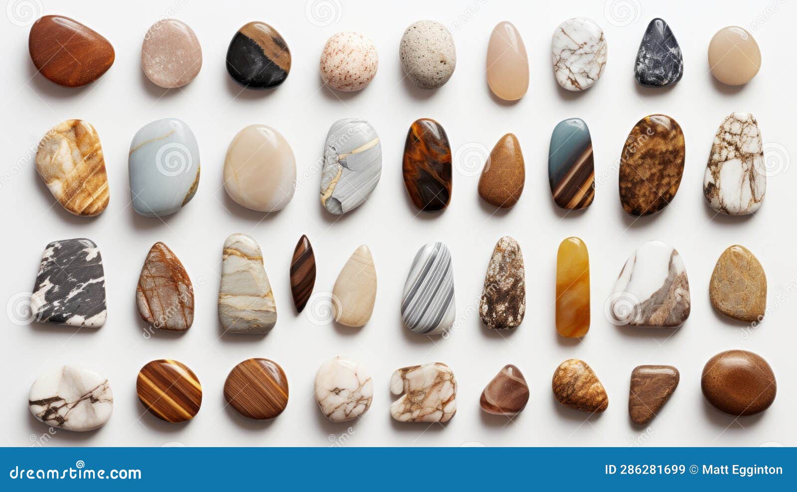 Photo of Various Rocks on a Clean White Background Stock Illustration ...