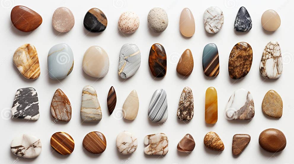 Photo of Various Rocks on a Clean White Background Stock Illustration ...