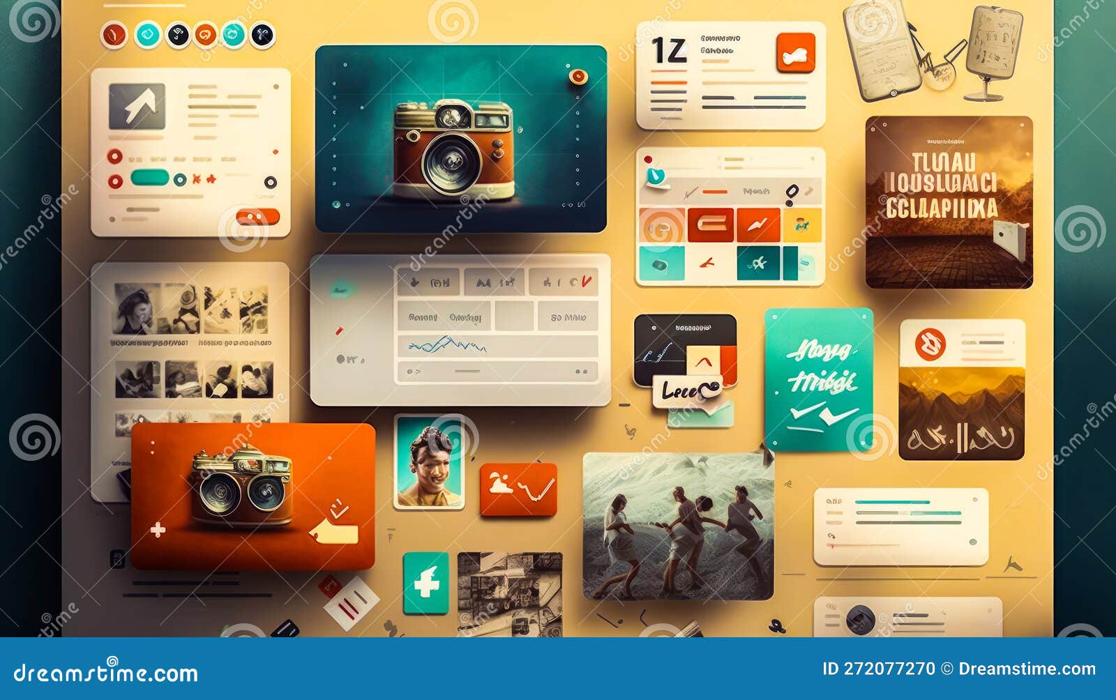 Bunch of Different Types of Web Design Elements. Layouts for Social ...