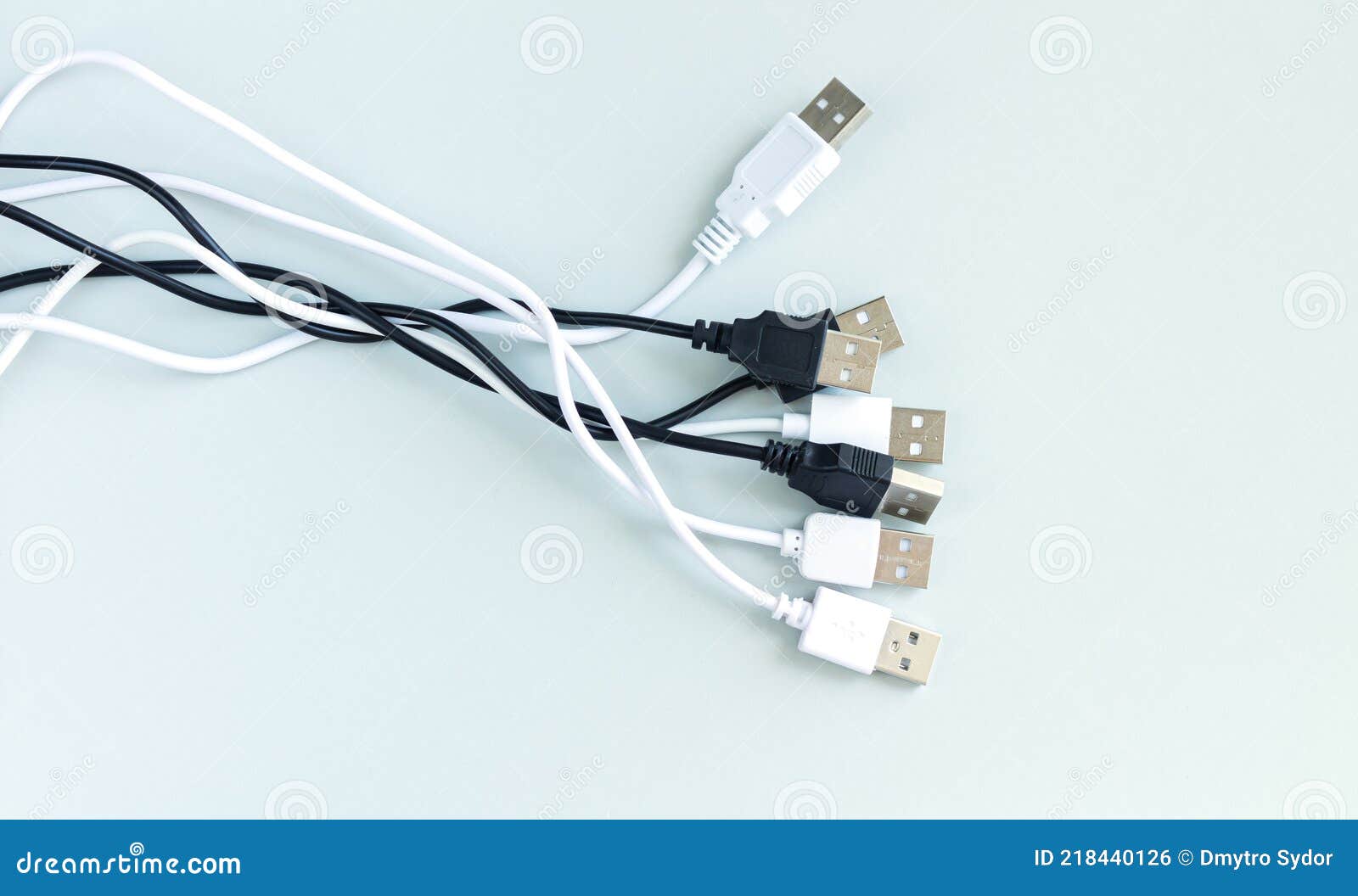 Bunch of Different USB Cables for Charger or Connection Devices Stock ...