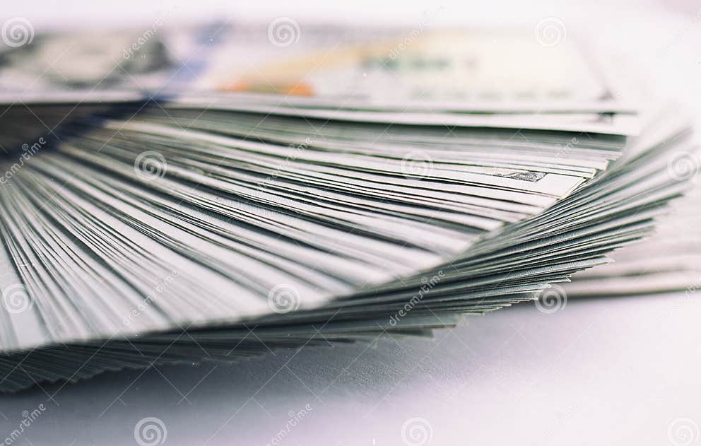 A Bunch of Dollar Bills Close Up Stock Image - Image of savings ...