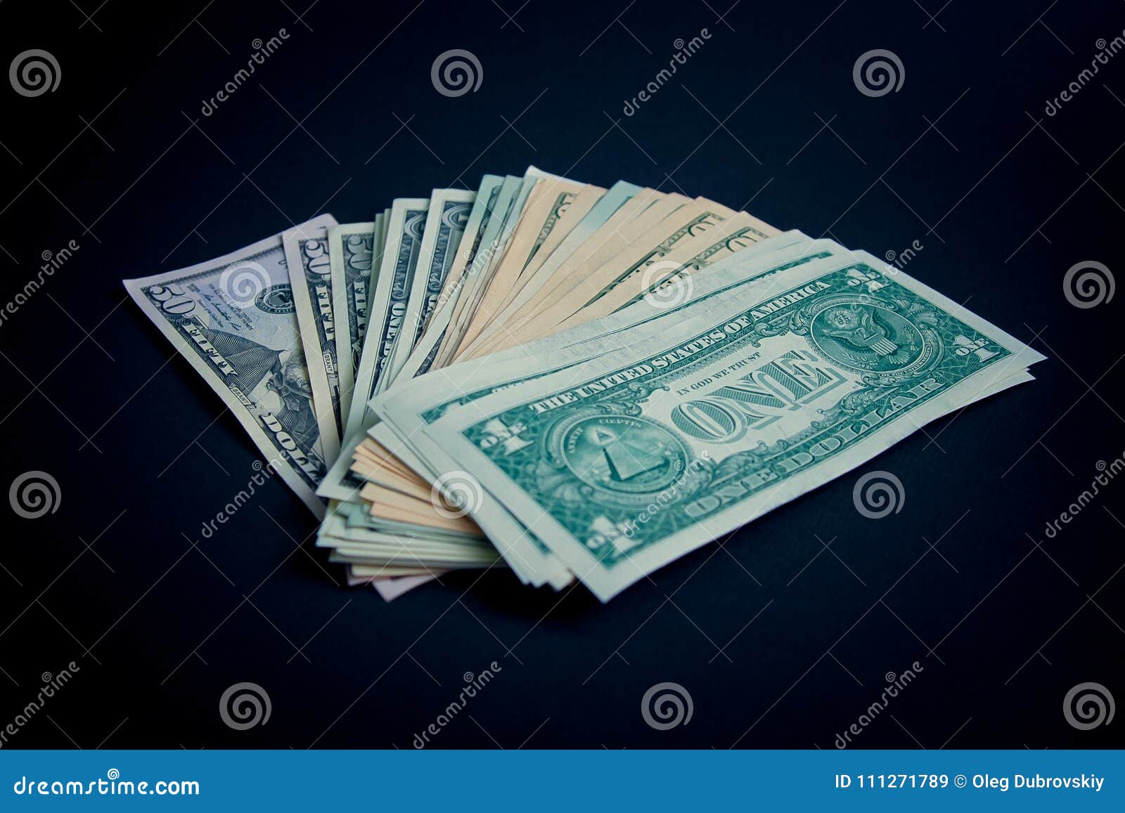 Bunch of Dollars on Black Table Stock Image - Image of bank, dollar ...