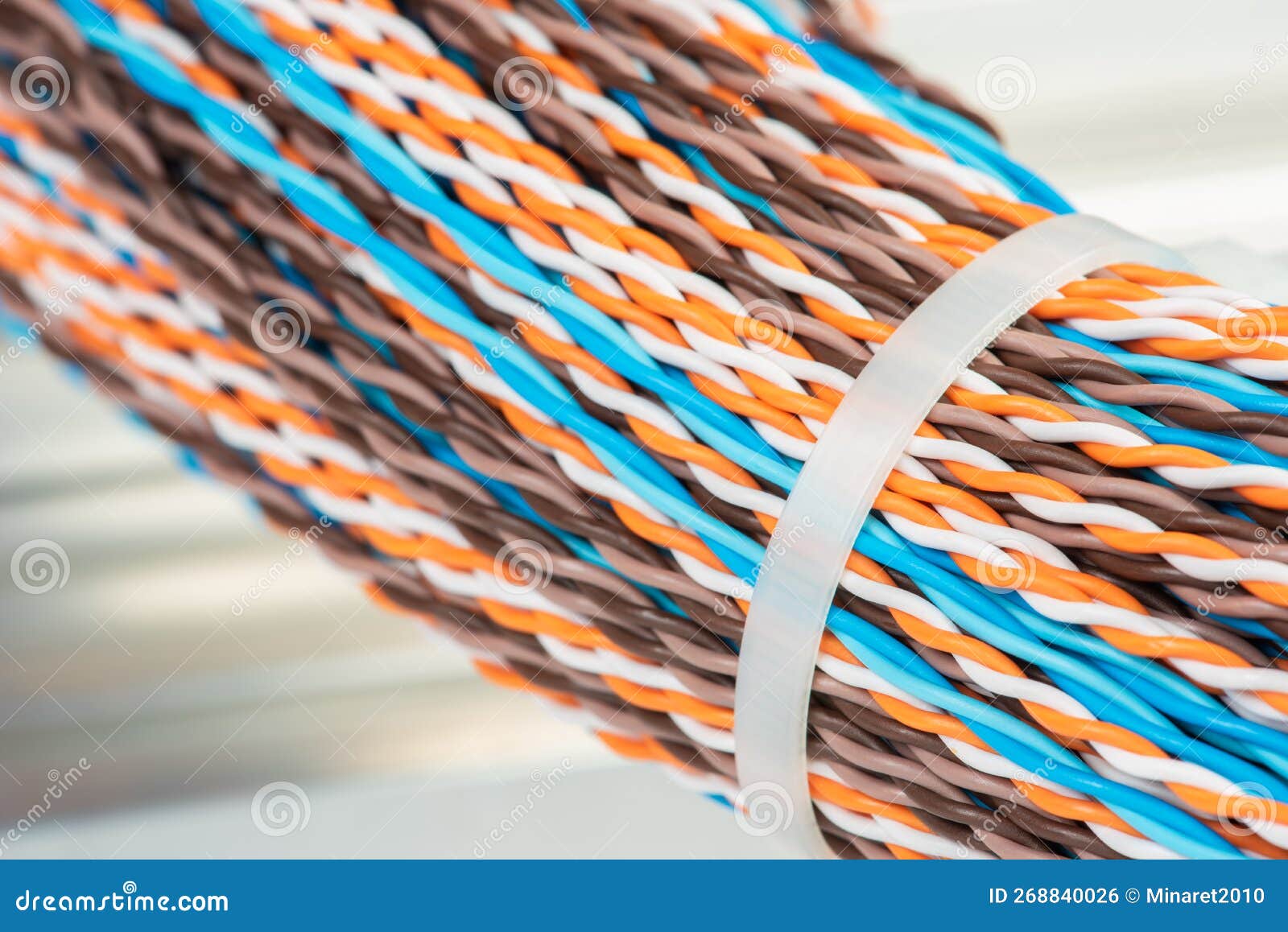 The Bunch Of Electric Wires Of Different Colors With Cable Lugs. Stock ...