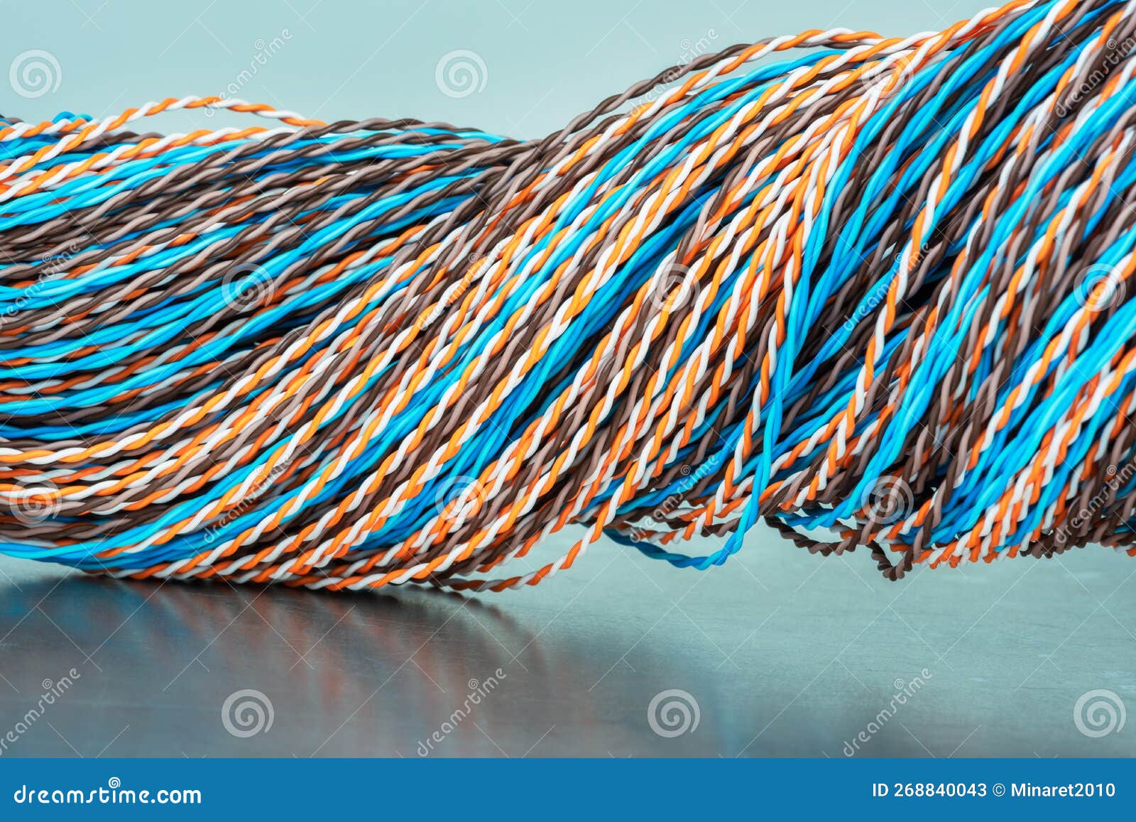 Bunch Electric Cable Wire on Metallic Surface Stock Image - Image of ...
