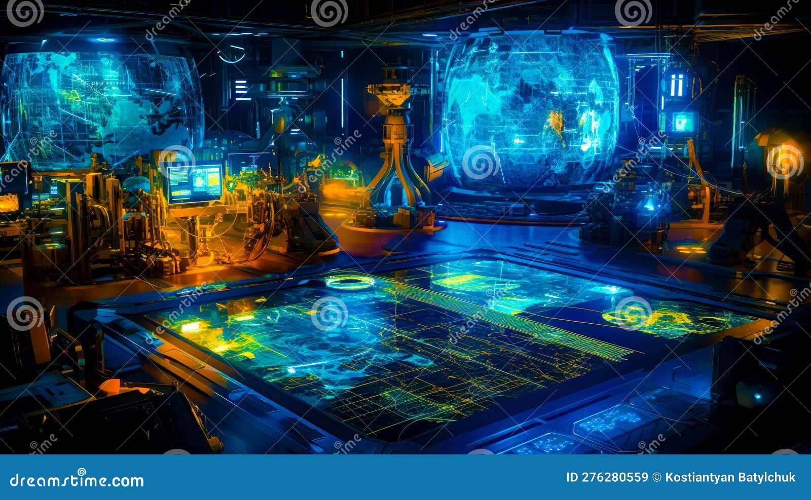 Bunch of Electronic Devices Sitting on Top of Table in Room. Generative ...