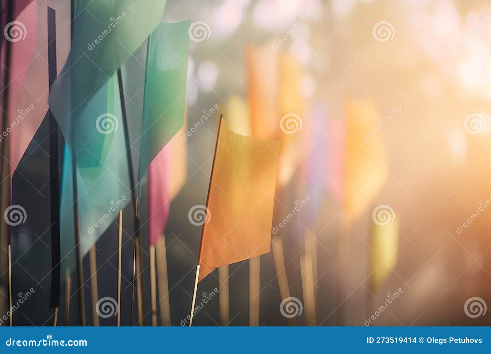 A Bunch of Flags that are on a Pole in the Grass Stock Illustration ...