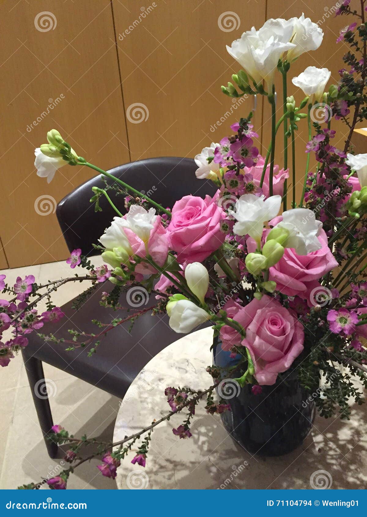 Bunch of Flowers Design on Circle Table Stock Photo - Image of natural ...