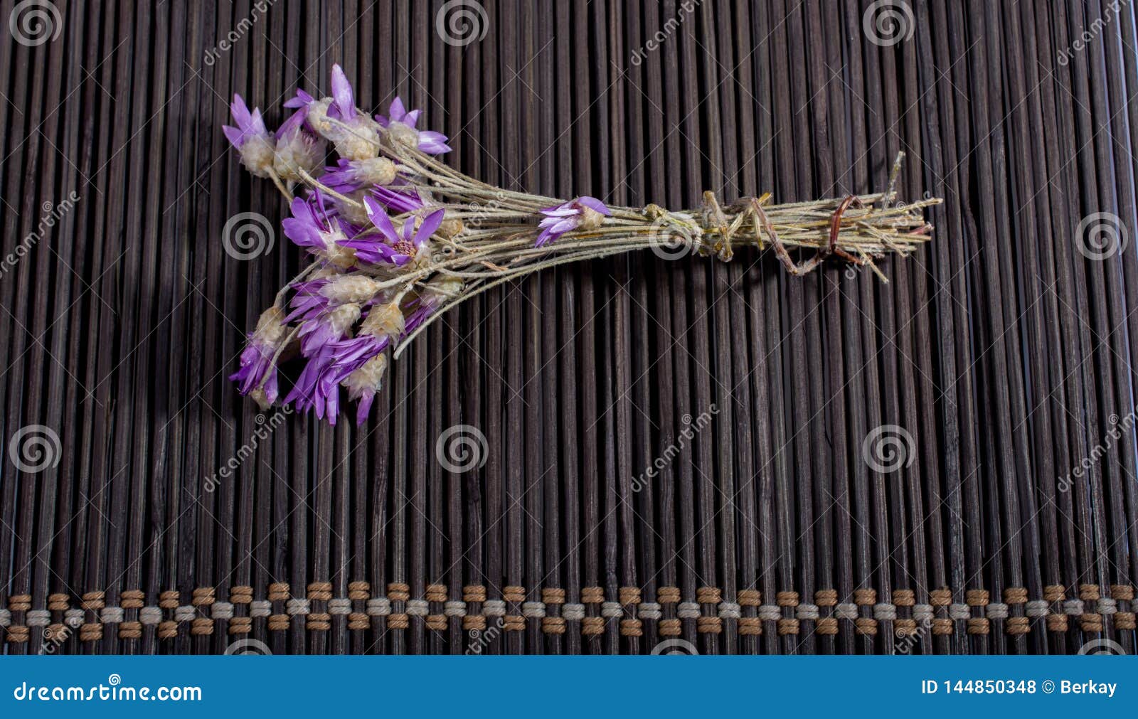 Bunch of Flowers Placed on a Straw Mat Stock Photo - Image of blossom ...