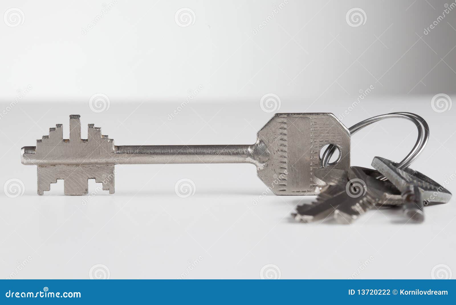 Bunch of Four Various Metal Keys Stock Photo - Image of estate, access ...