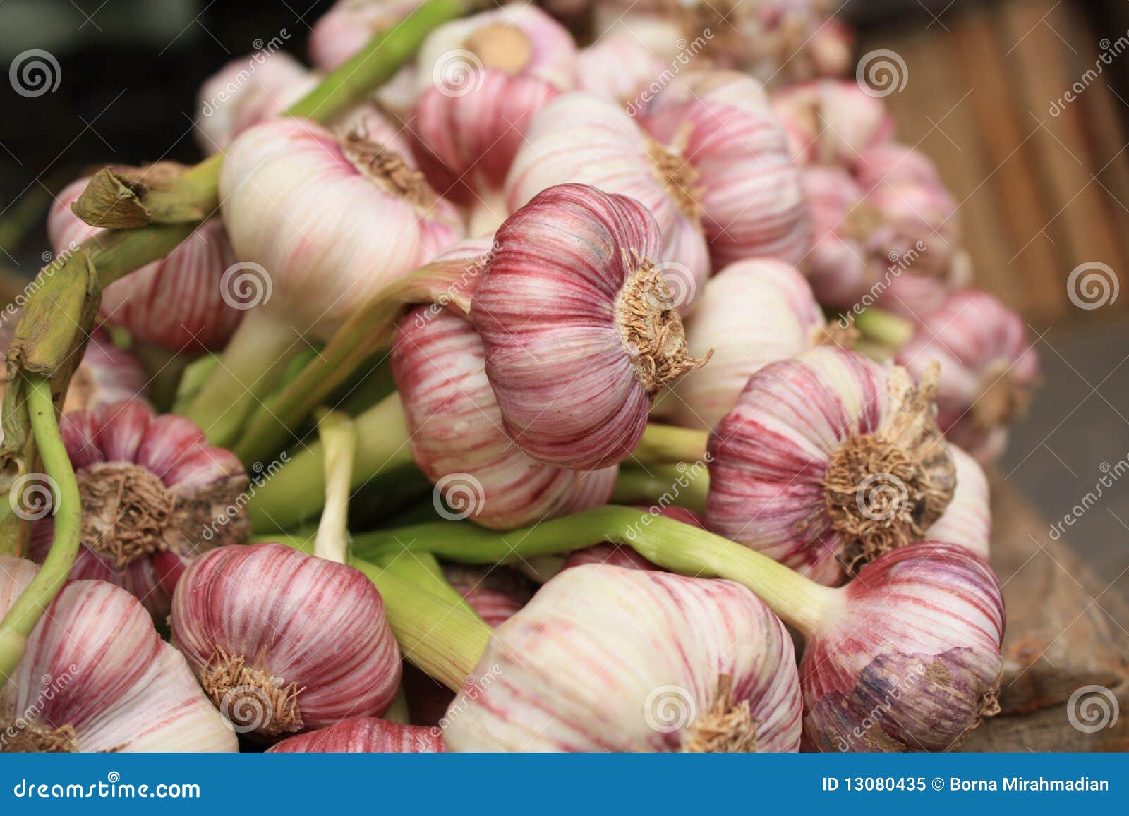 Bunch of fresh garlic stock image. Image of bazaar, fruit - 13080435