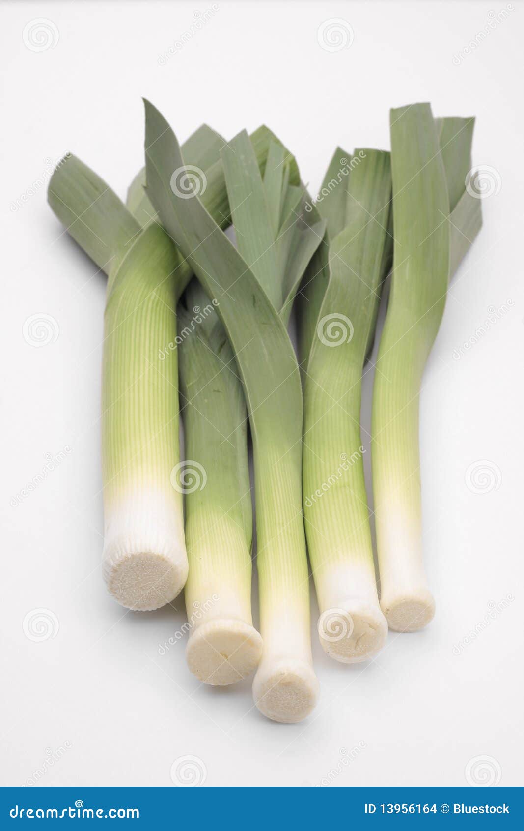 Bunch of Fresh Leeks Over White Stock Photo - Image of onion, crop ...