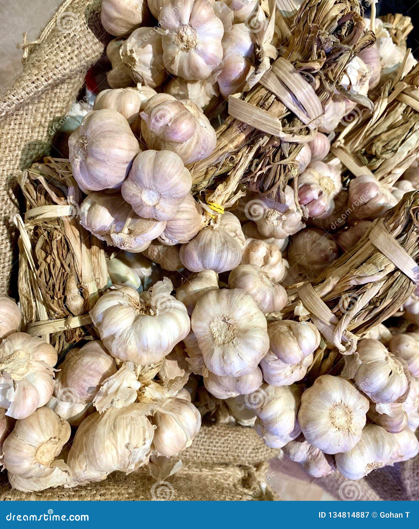 A Bunch of Garlic in Market Stock Image - Image of thai, food: 134814887