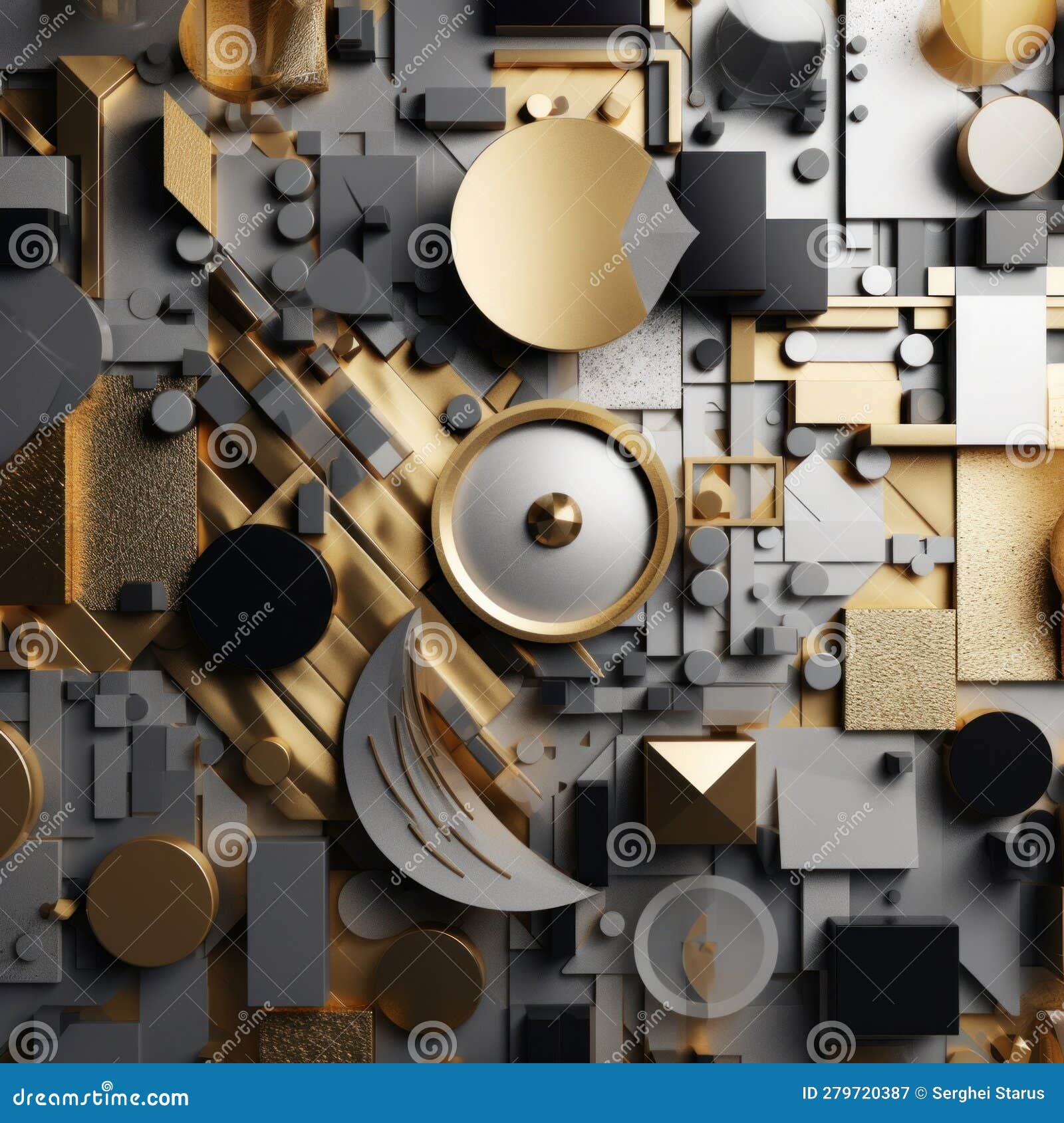 A Bunch of Gold and Silver Objects on a White Surface. Generative AI ...