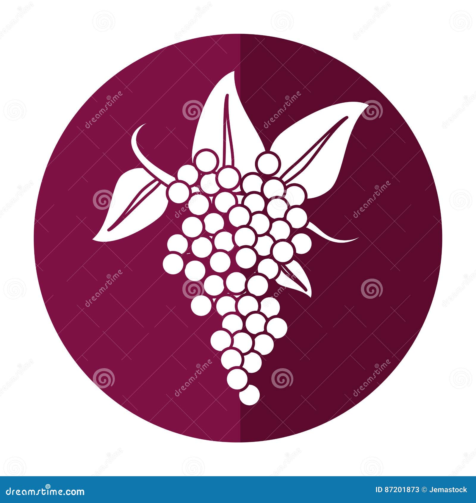 Bunch Grape Wine Icon Shadow Stock Vector - Illustration of fruit, ripe ...