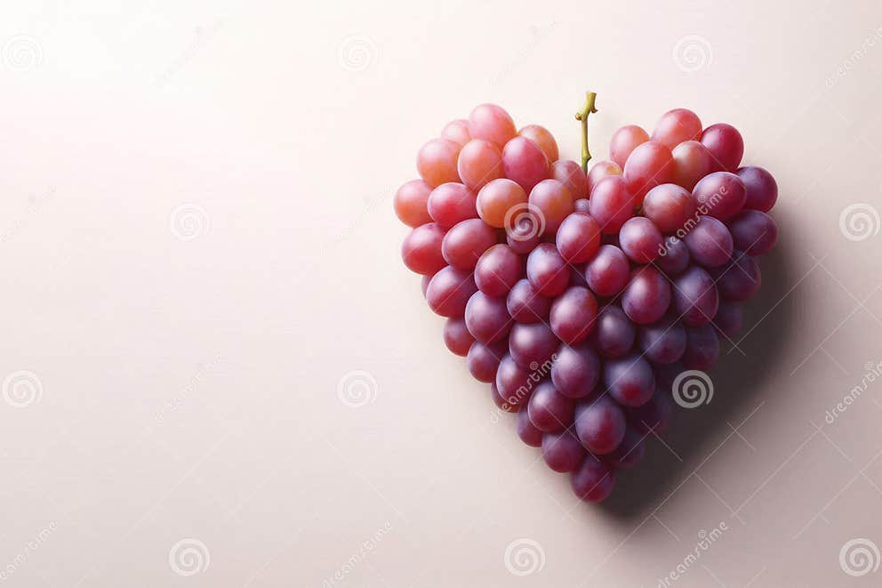 A Bunch of Grapes in the Shape of a Heart. Space for Text. Stock Image ...