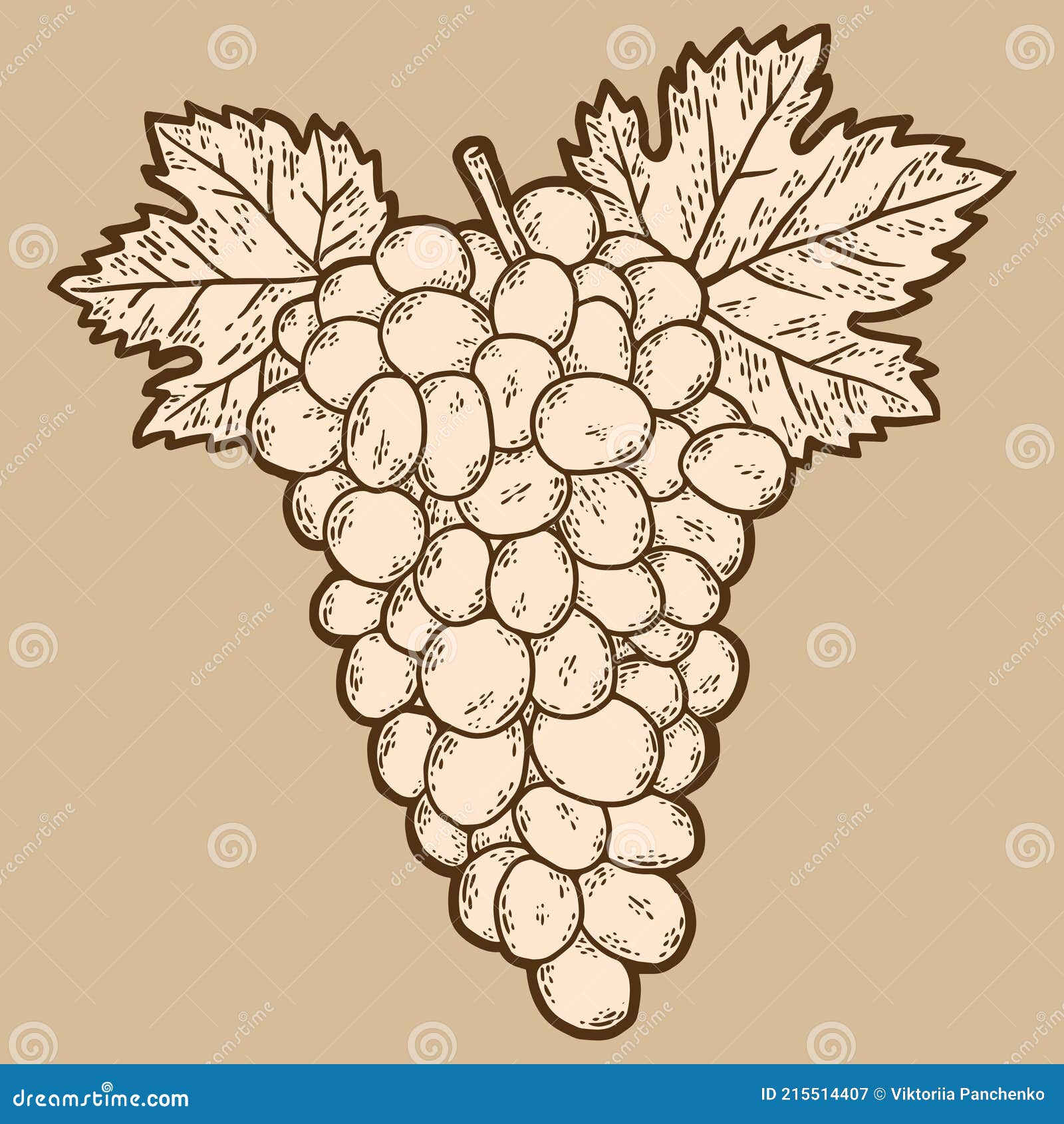Bunch of Grapes. Sketch Scratch Board Imitation Sepia Stock Vector ...