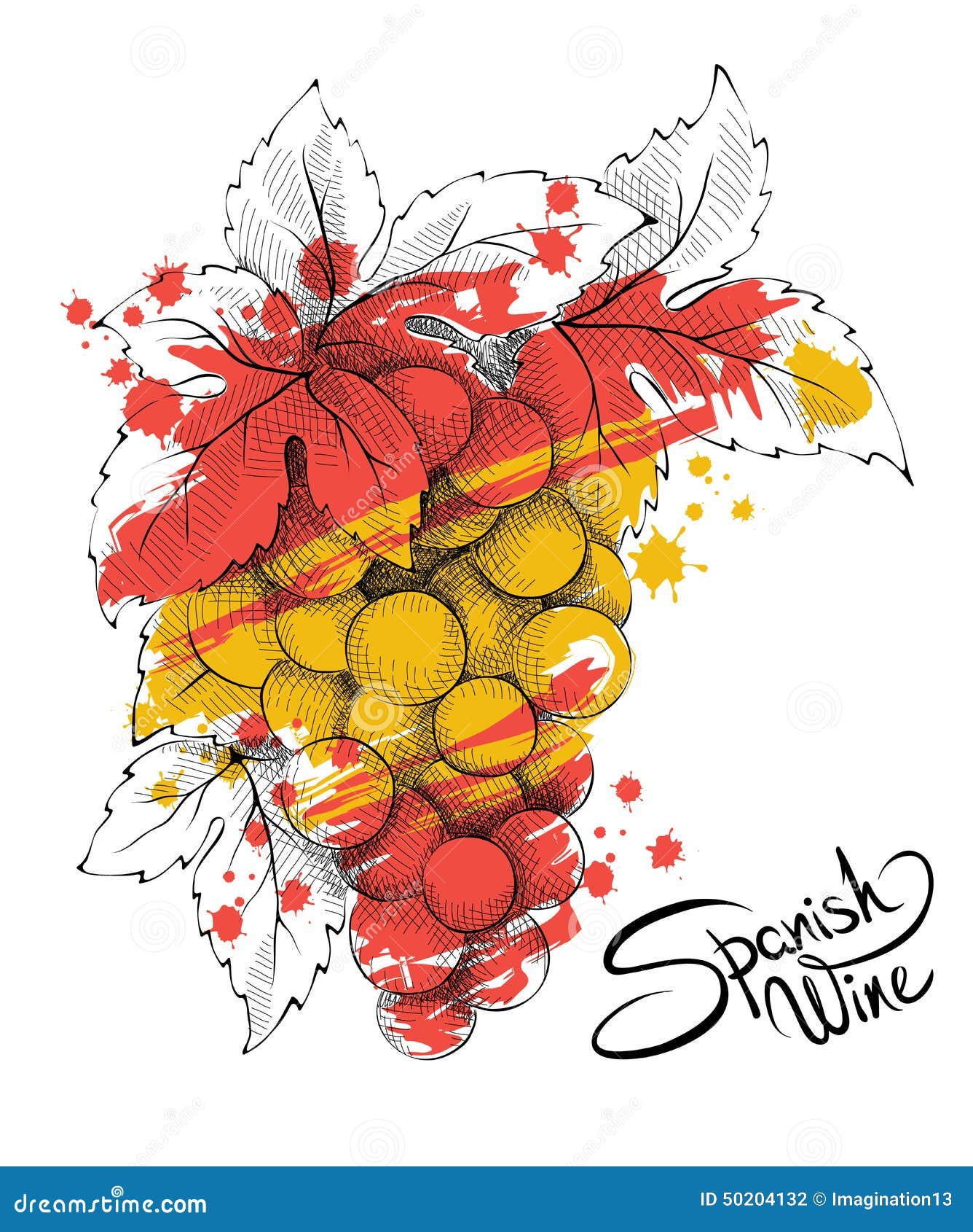 Bunch of Grapes - the Symbol of Spain. Stock Vector - Illustration of ...