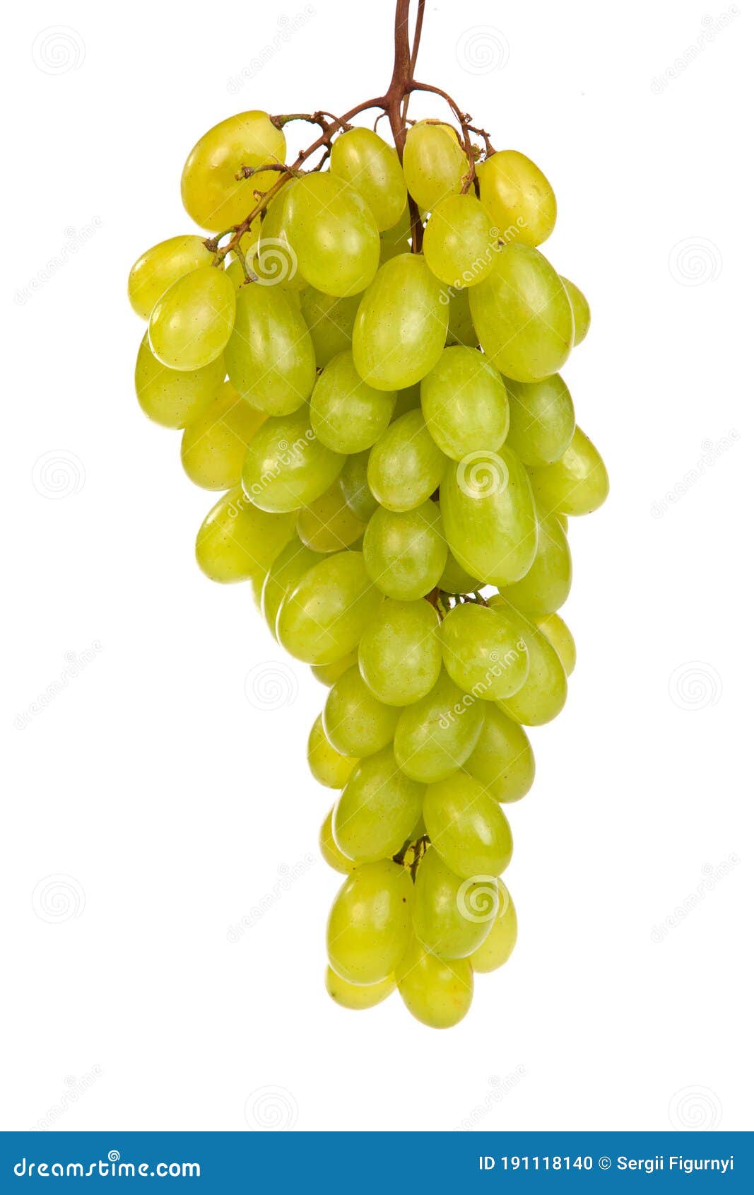 Bunch of Green Grapes Laying Isolated Stock Photo - Image of grape ...