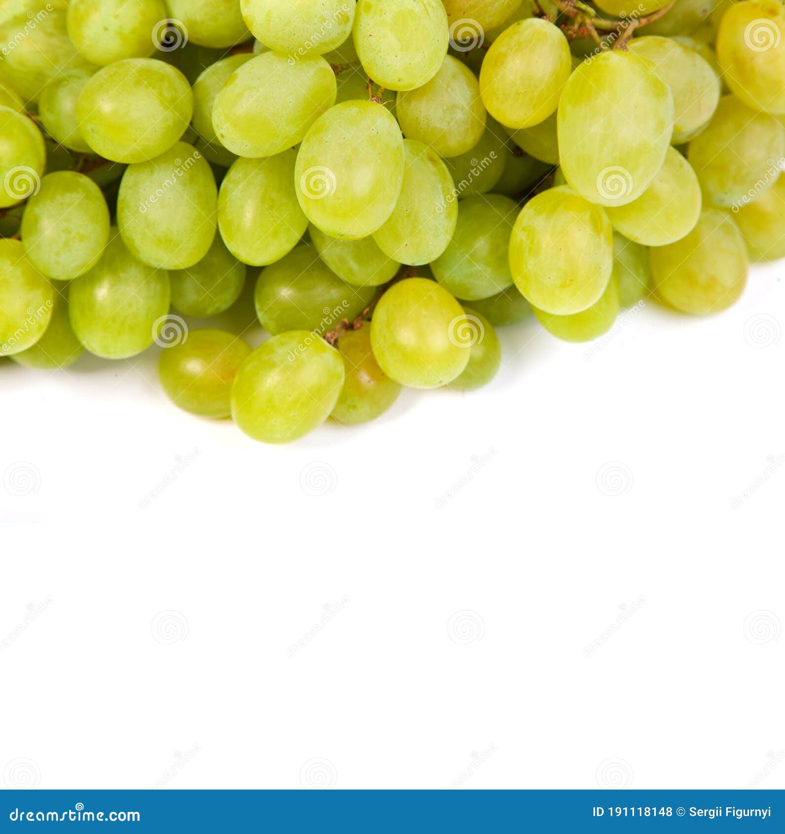 Bunch of Green Grapes Laying Isolated Stock Photo - Image of crop ...