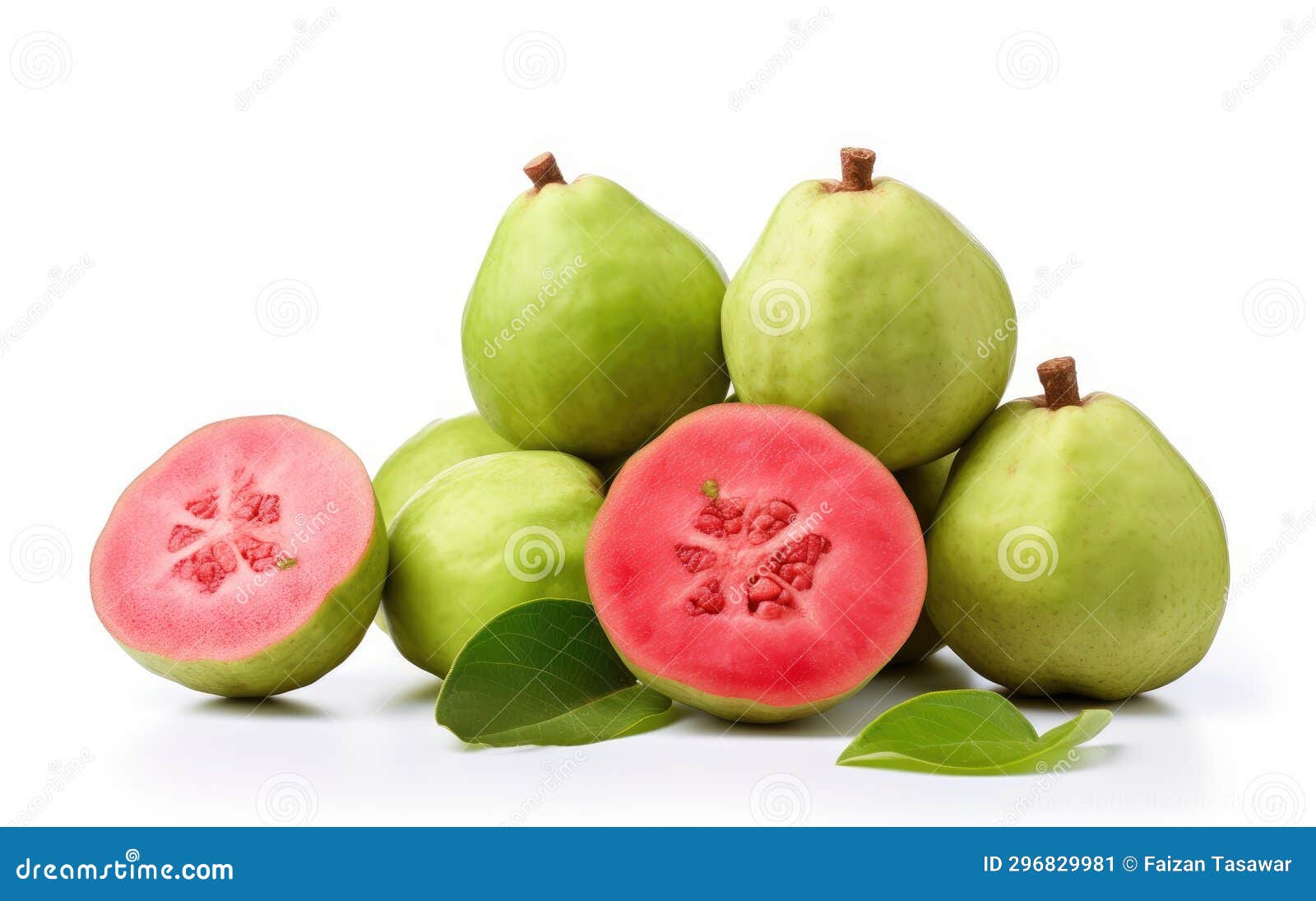 A Bunch of Guavas Isolated on White Background -Generative Ai Stock ...