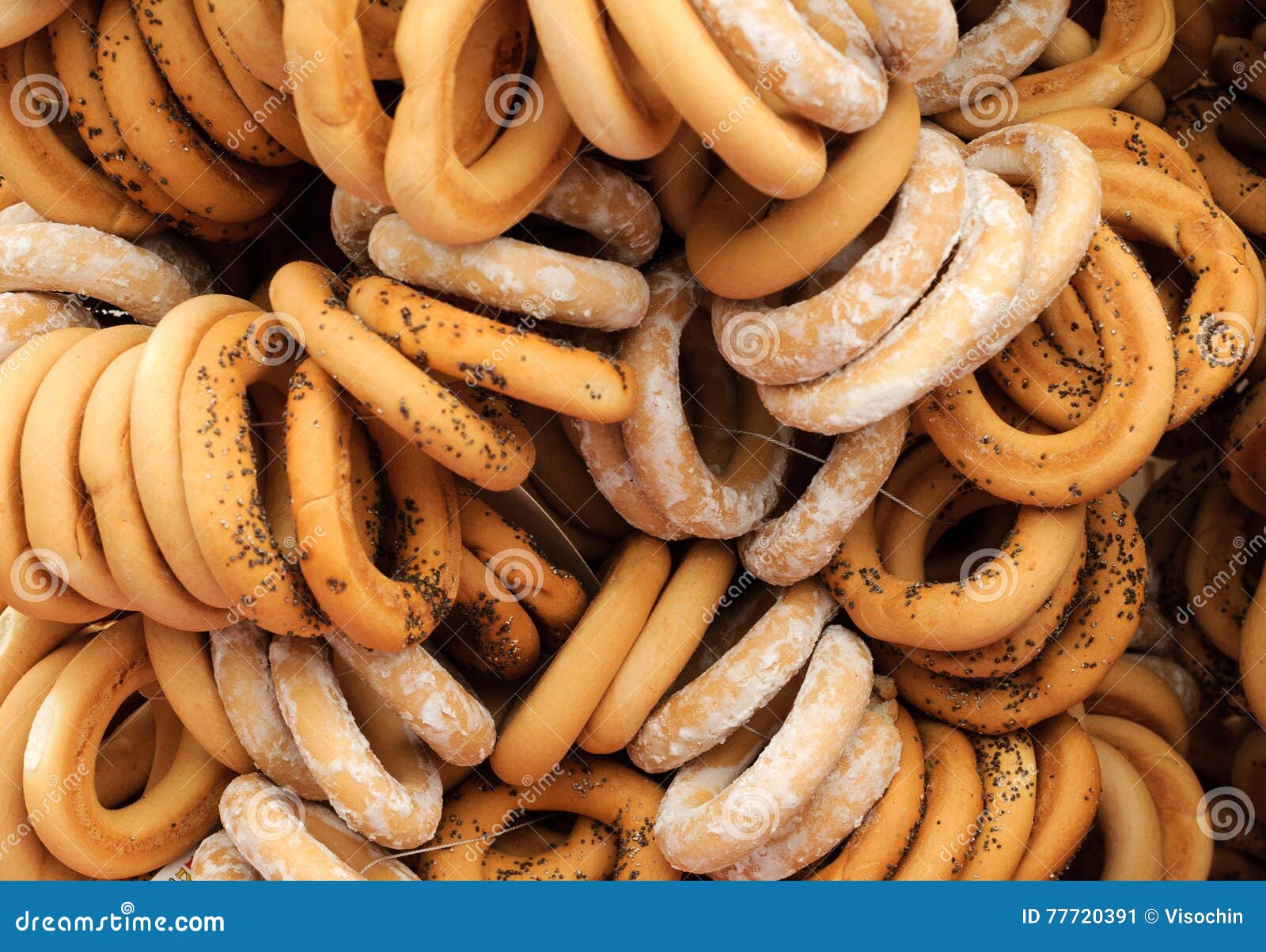 Bunch of Hard Ring-shaped Rolls Stock Image - Image of delicious ...