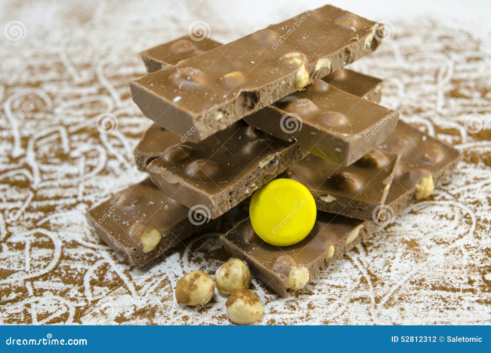Bunch of Hazelnut Chocolate on a Table Stock Photo - Image of dessert ...